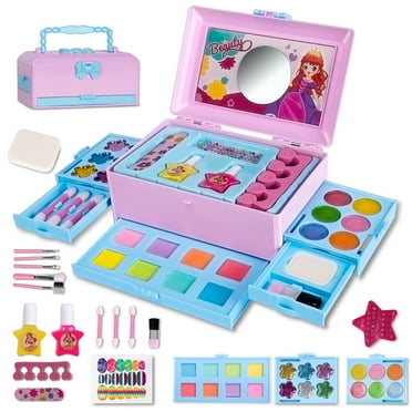 29 Pcs Kids Makeup Kit for Girls, Safe & Non Toxic Washable Makeup Toy ...