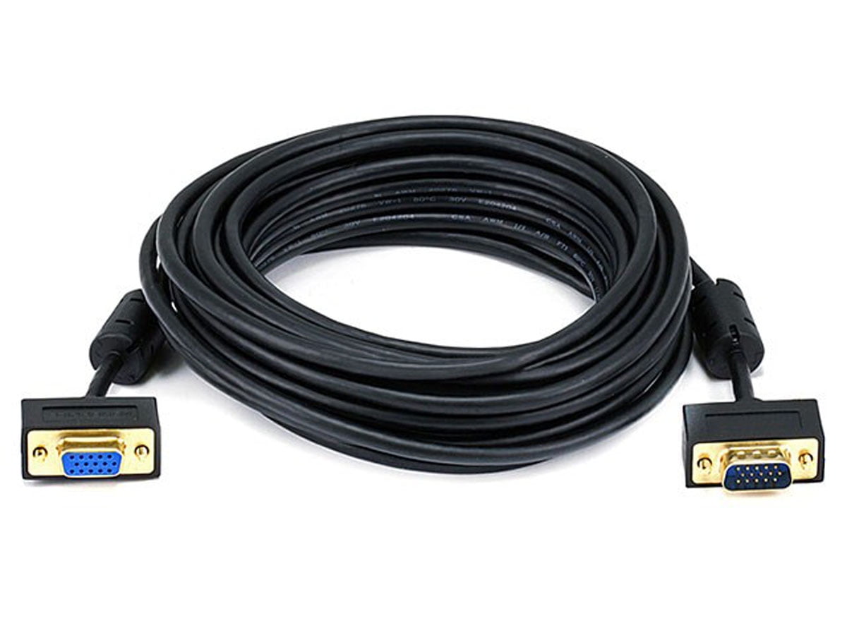 Monoprice Ultra Slim SVGA Super VGA M/F Monitor Cable - 25 Feet With ...