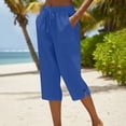 Avolia Polyester Cropped Pants Pure Color Fashion Trousers Autumn Daily ...
