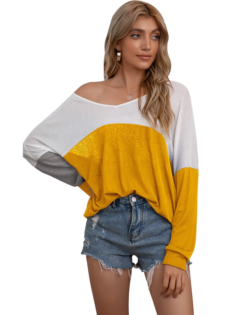 Loose and Soft V-neck Lets Lounge Spring Pullover - Walmart.com
