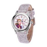 Descendants 2 Mal Tween Girls' Stainless Steel Watch, Black Glitter ...