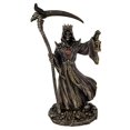 8 1/4" Crowned Skeleton Reaper Holding Scythe and Hourglass Statue ...