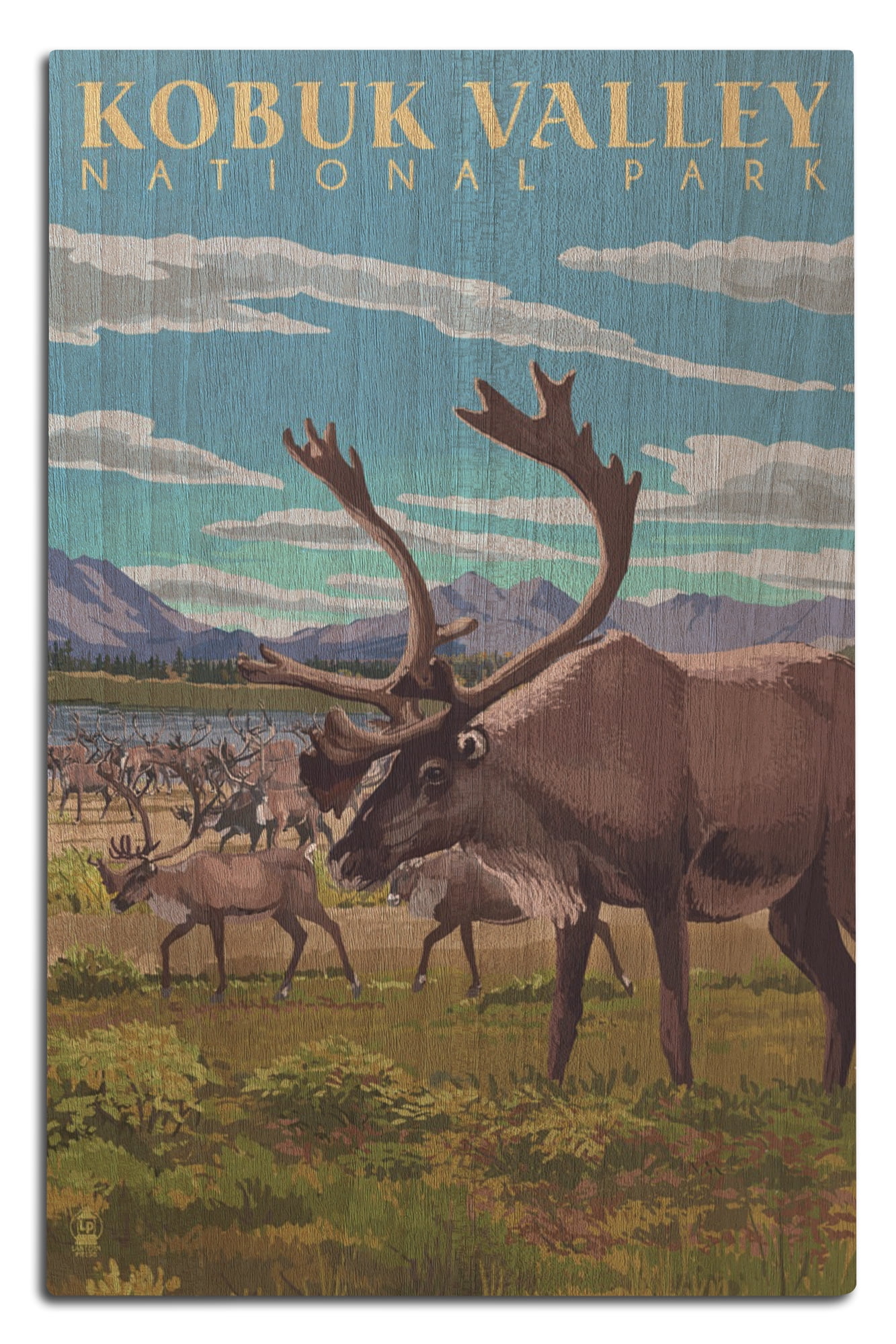 Kobuk Valley National Park, Alaska, Caribou Birch Wood Wall Sign (12x18 ...