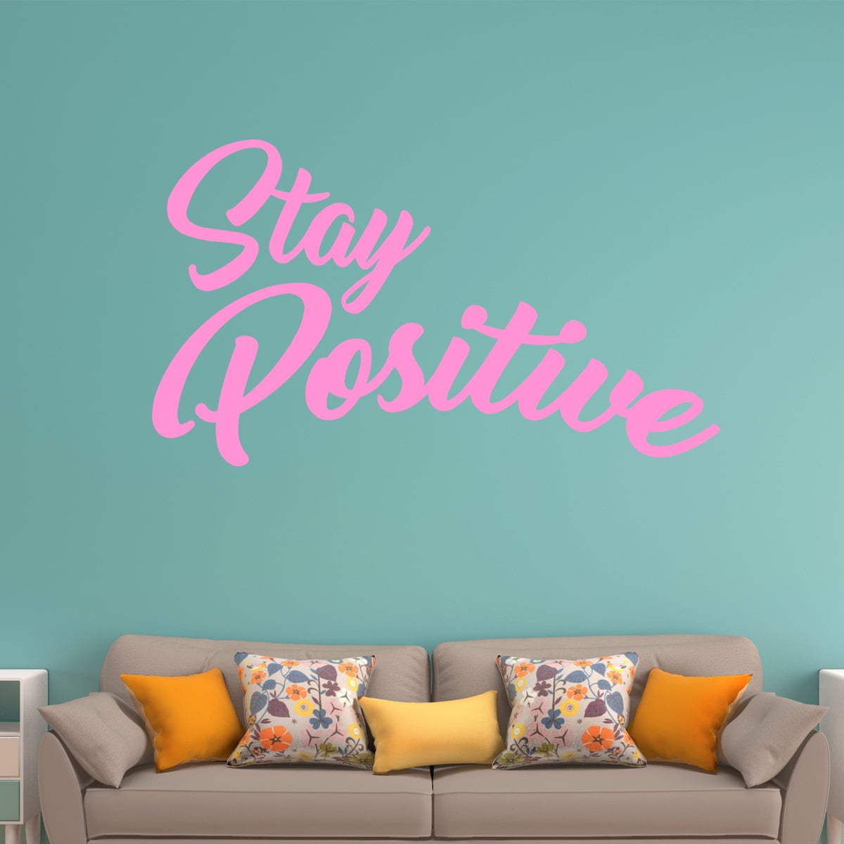 VWAQ Stay Positive Vinyl Wall Decal, Uplifting Positivity Wall Decor ...