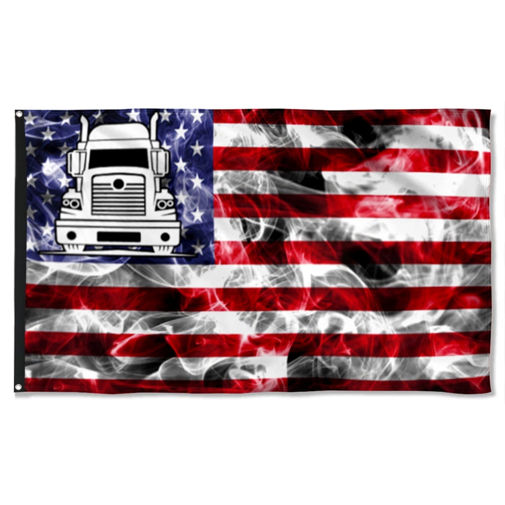 Cayyon Trucker Flag Truck Driver American U.S Grommet Flag 3x5Feet ...