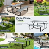 Free Shipping! Gymax Picnic Table Camping Picnic Bench Set Backyard ...
