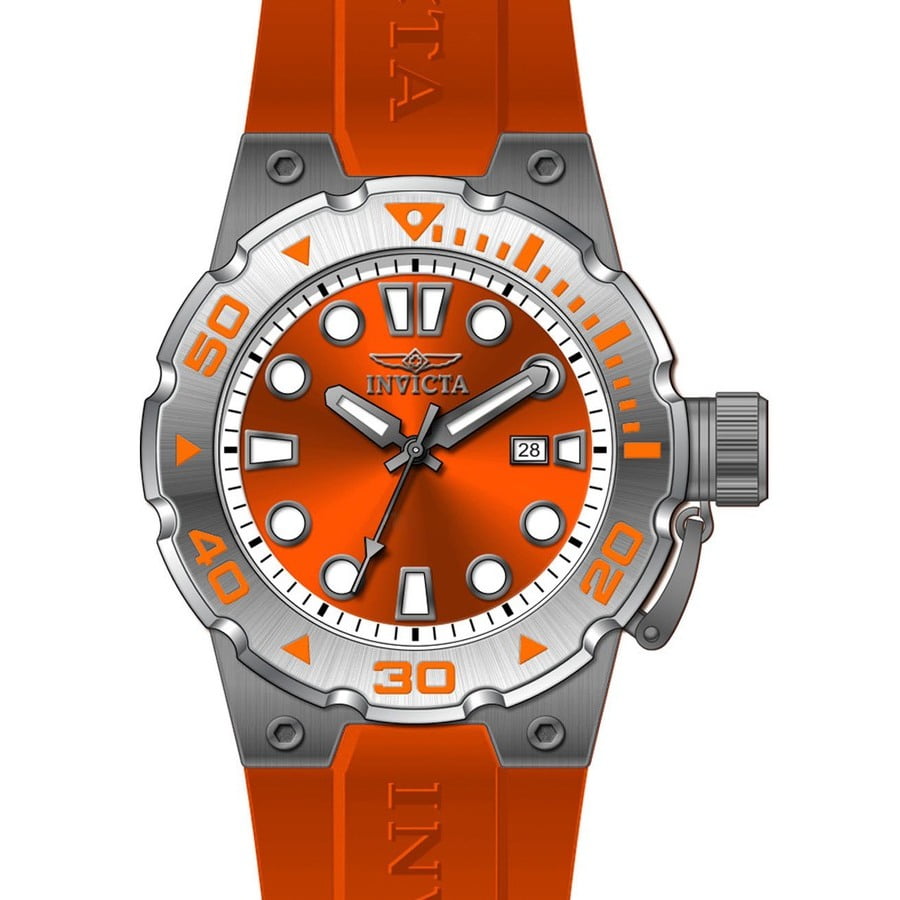 Invicta Pro Diver Quartz Orange Dial Men's Watch 36997 - Walmart.com