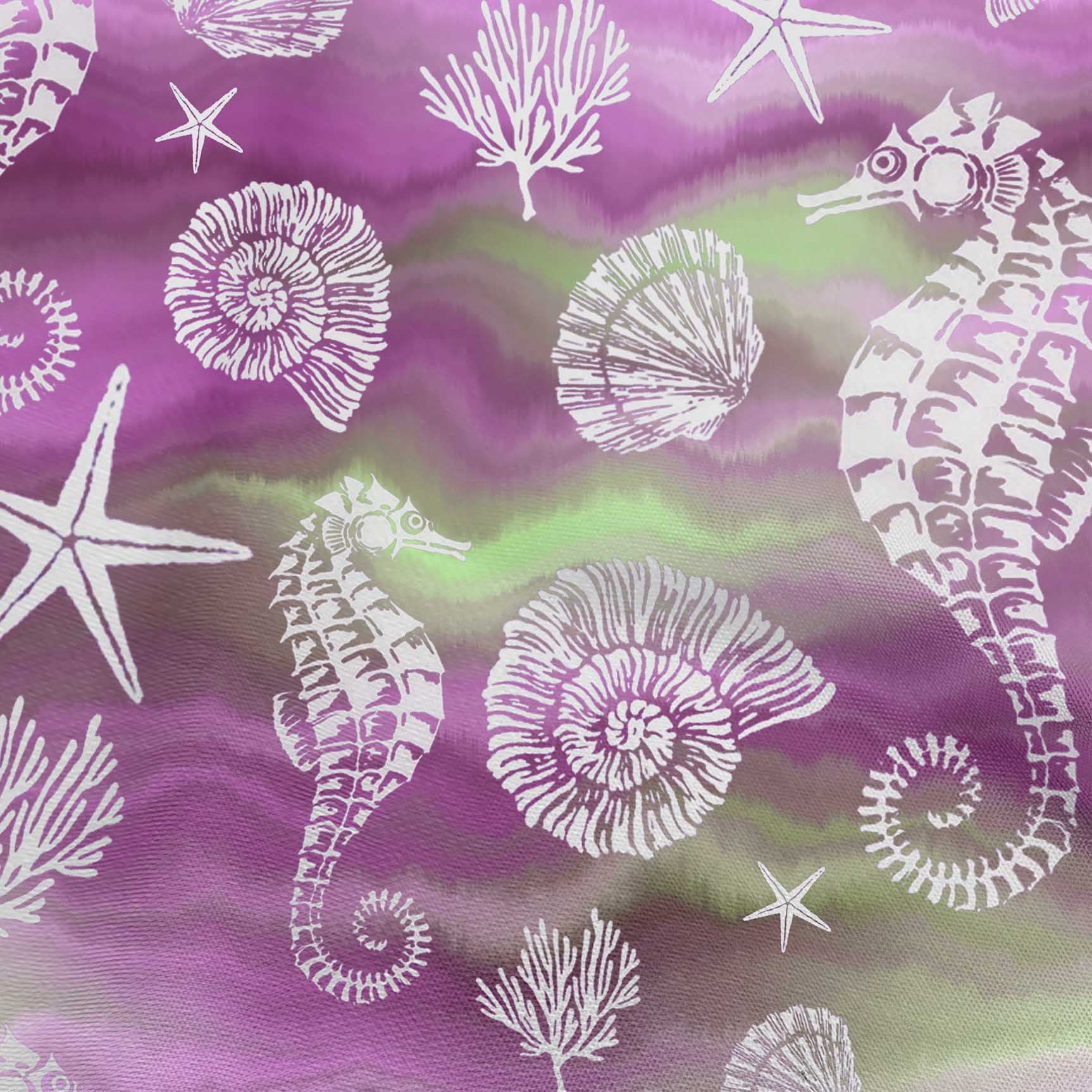 oneOone Cotton Silk Purple Fabric Sea Sewing Craft Projects Fabric ...