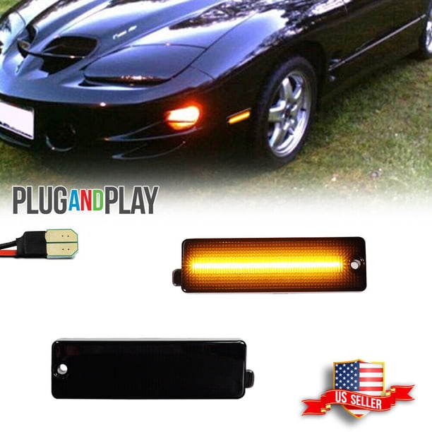 GTINTHEBOX Smoked Amber LED Front Bumper Side Marker Lights For 1998 ...