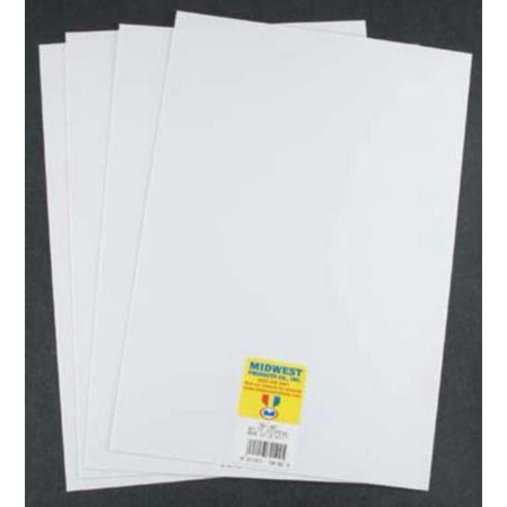 701-02 White Sheet Styrene .020 (4) - Walmart.com - Walmart.com