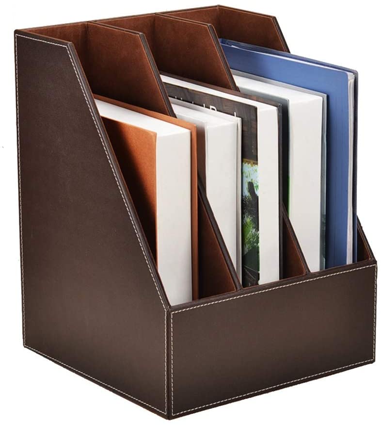 Box Files，Magazine Files Storage ，Faux Leather Triple Magazine Rack ...