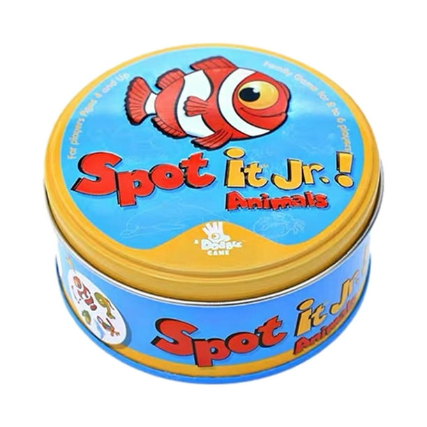 Juego de cartas Spot It Animal Fun con caja de metal, juguete educativo ...
