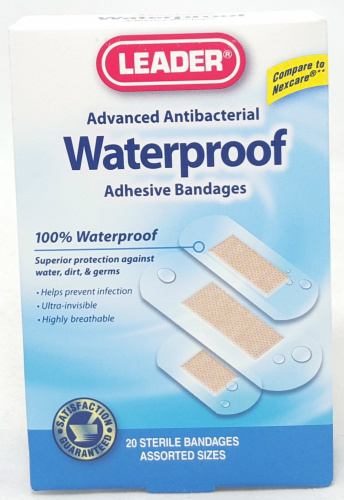 LEADER Adhesive Bandages Clear Antibacterial, 20ct 096295126815S122 ...
