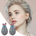 Hot Sale Easter Egg Ear Studs Resurrected Rabbit Earrings Stainless ...