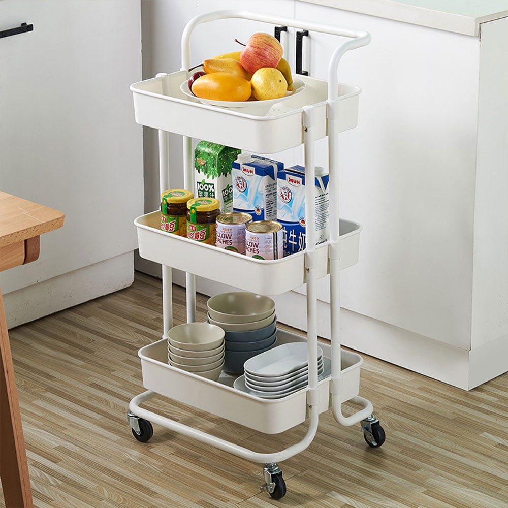 Lowestbest Kitchen Cart on Wheels, 3-Tier Kitchen Island for Home ...