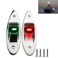 2x Red+Green Marine Boat Navigation LED Side Tear Drop Lights Vertical ...