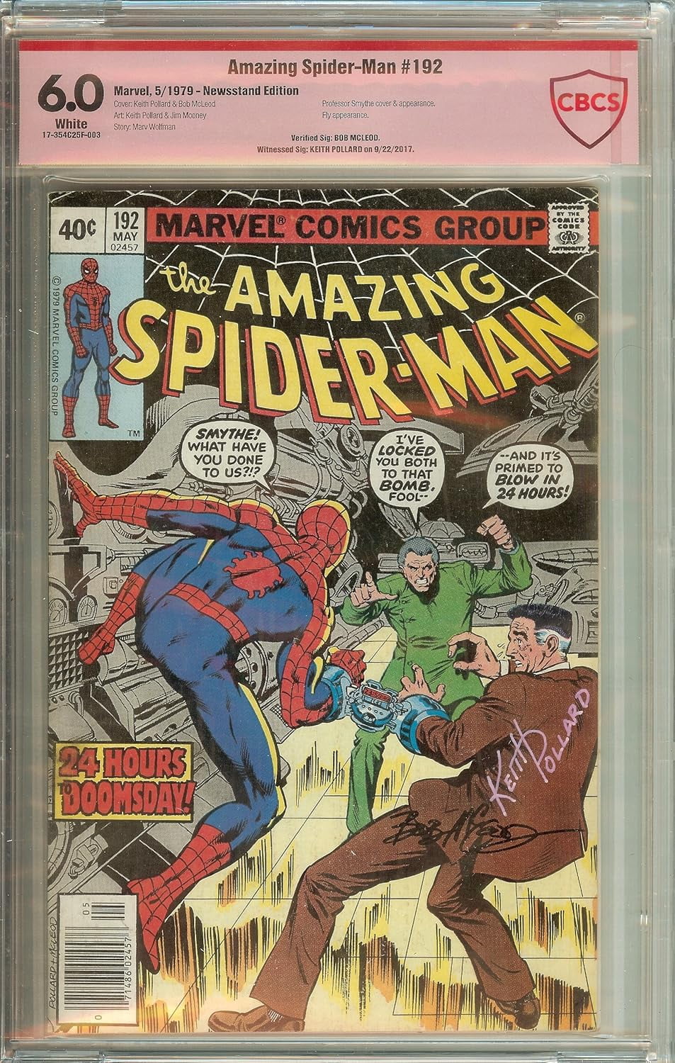 Amazing Spider-Man #192 CBCS 6.0 Signed Bob McLeod, Keith Pollard ...
