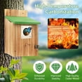 2 Pack Outdoor Birdhouses with Metal Guard, Carbonized Cedar Wood, 1.5 ...