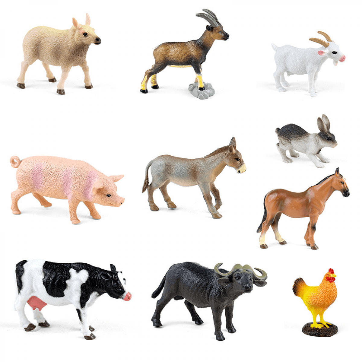 Animal Figurines Big Animal Toys 10 Pcs Farm Animals Figurines Toys Realistic Plastic Animals Playset Educational Learning Toy Set Walmart