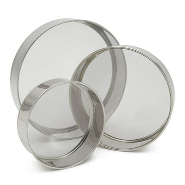 Professional 4-Piece Round Flour Sifter Set, 60 Mesh Stainless Steel ...