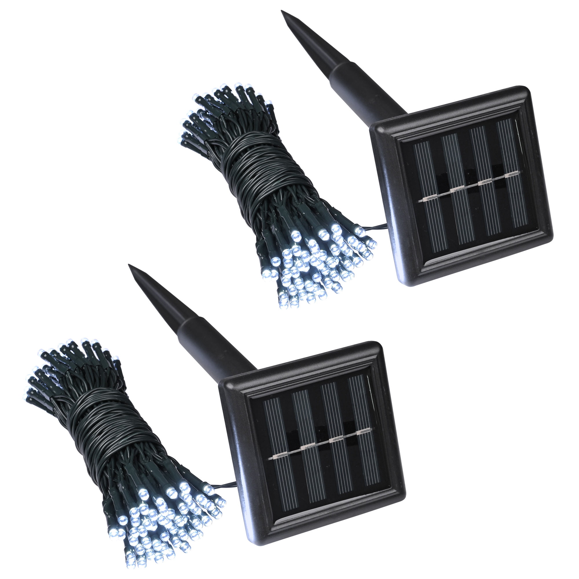 DELight 2 Pcs Solar String Lights 36FT 100 LED Waterproof White Solar ...