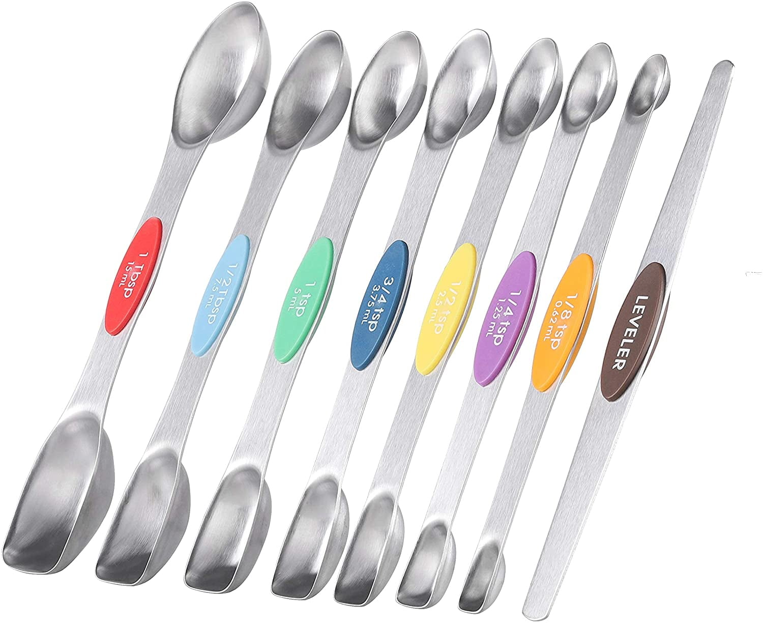 Magnetic Measuring Spoons Set Stainless Steel Dual Sided Stackable ...