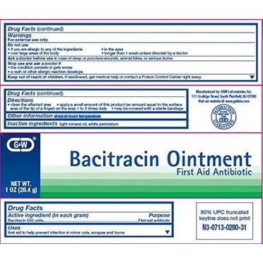 Bacitracin Ointment First Aid Antibiotic Prevent Infection Minor Cut, 0 ...