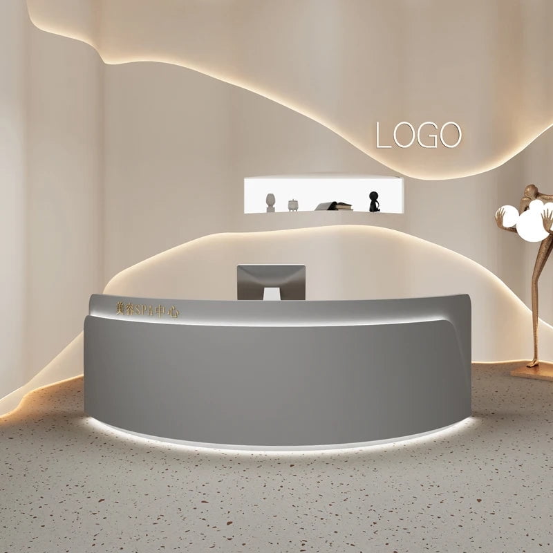 Beauty Salon Luxury Reception Desk Modern Consul Barbershop Stand Reception Desk Counter ...