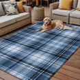 Blue Plaid Outdoor Rug 3x5 ft Rustic Farmhouse Non Slip Patio Rug ...