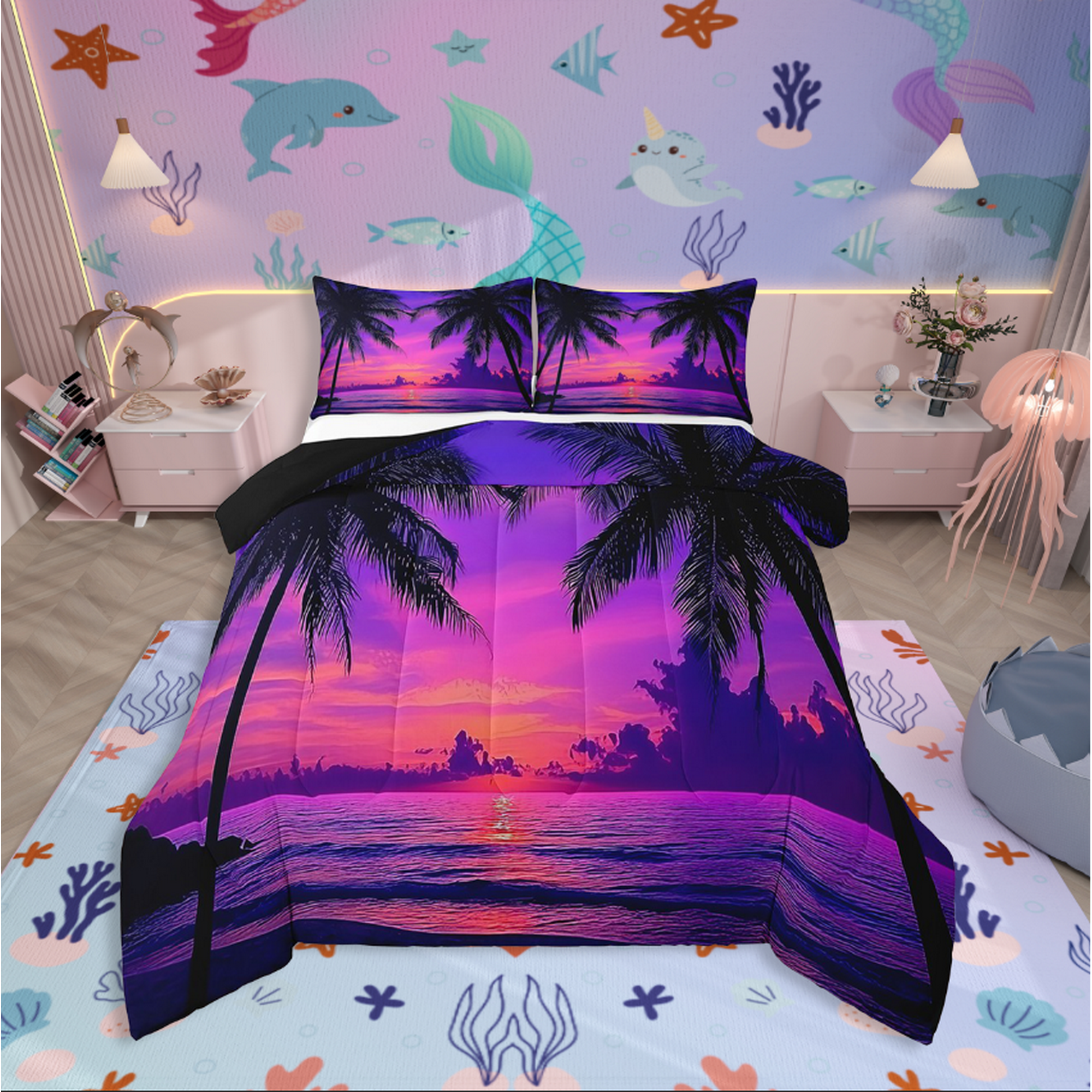 Click here for Erosebridal Palm Tree Bedding Twin Comforter Set o... prices