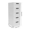 Durable 5-Tier Plastic Storage Cabinet 30×40×84cm White,Multi-Purpose ...