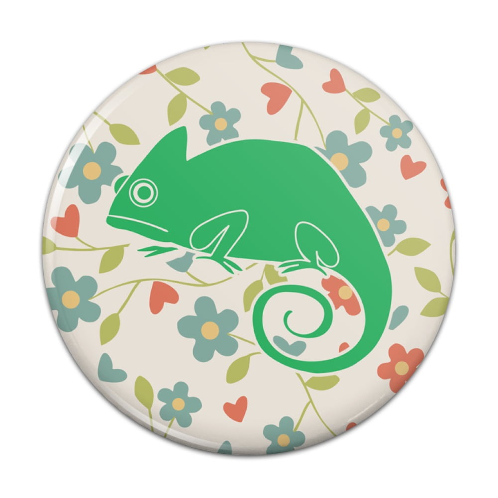 Chameleon Floral Wallpaper Pinback Button Pin - Walmart.com
