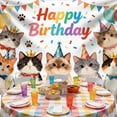 7x5ft Happy Birthday Backdrop Paw Kitten Birthday Background Cat ...