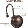12-Piece Set of Shower Curtain Hooks，Metal Decorative Rings， Anti-Rust ...