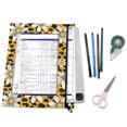 ALAZA Leopard Sunflower Pattern Pencil Pouch 3 Ring Binder with Clear ...