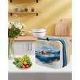 Blue Yellow Stand Mixer Dust Cover with Storage Pocket & Handles, Modern Abstract Oil Painting ...