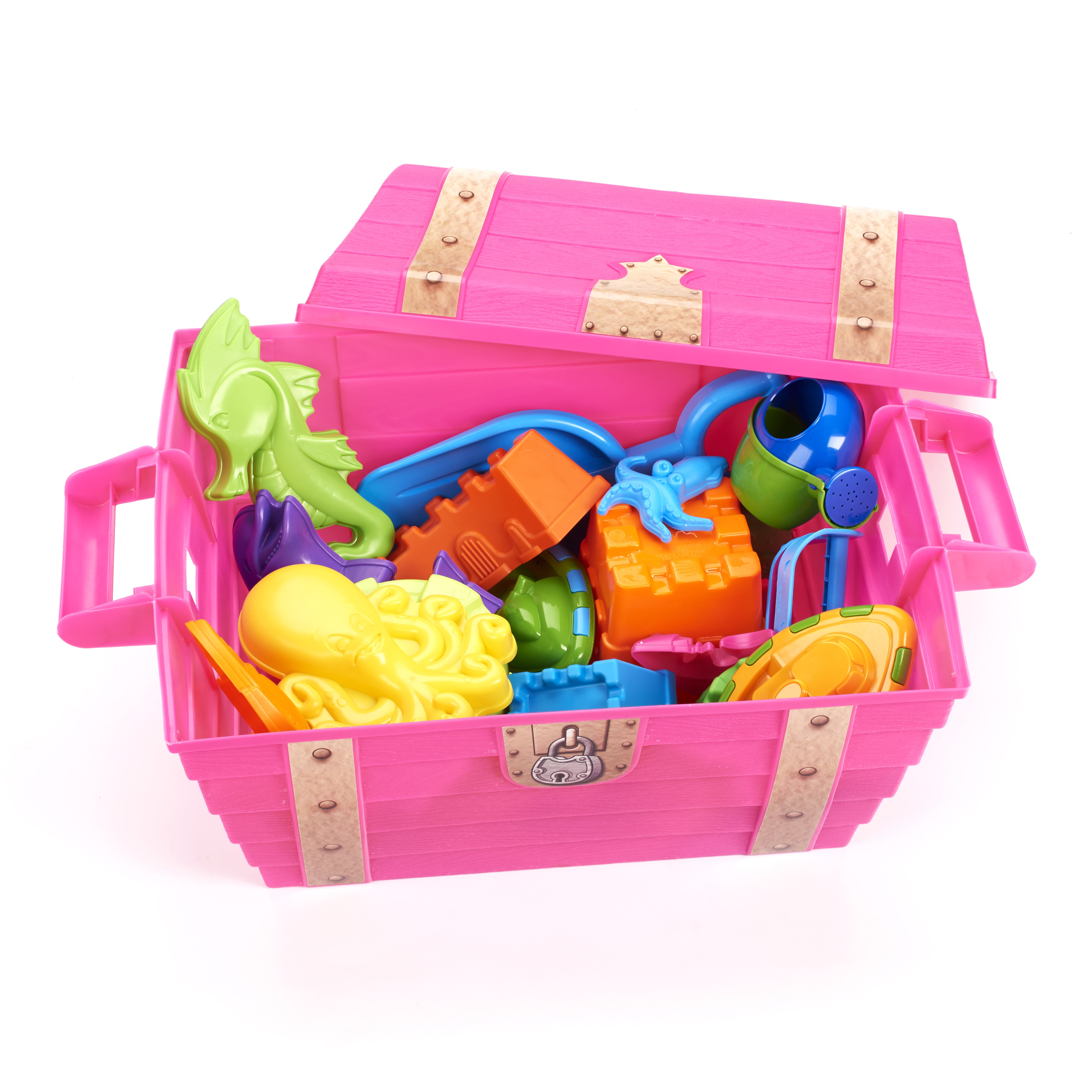 Play Day Treasure Chest with 20-Piece Sand Toys, Pink - Walmart.com