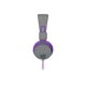 JLab Audio Neon On Ear Headphones with Universal Mic - Gray / Purple ...