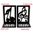 2Pcs Hollowed Musical Note Book End For Shelves Heavy Duty Metal Book ...