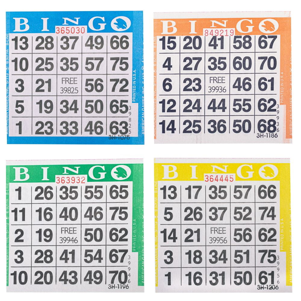 Bingo Paper Game Cards - 1 card - 4 sheets - 100 books per pack ...
