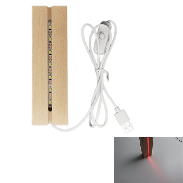 POYOGA Rectangle LED Light Display Base Stand Night Light Base Wood ...