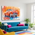 Affixzi Vintage Red Car Wall Art, Classic Automobile Print, Retro ...