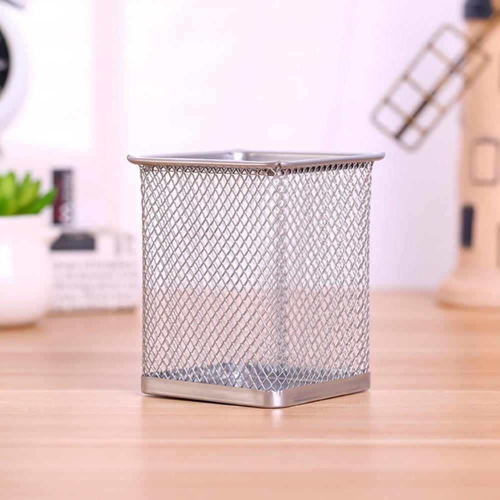 Office Pen Cup Holder, Metal Mesh Pencil Cup Holder, Stackable Wire ...