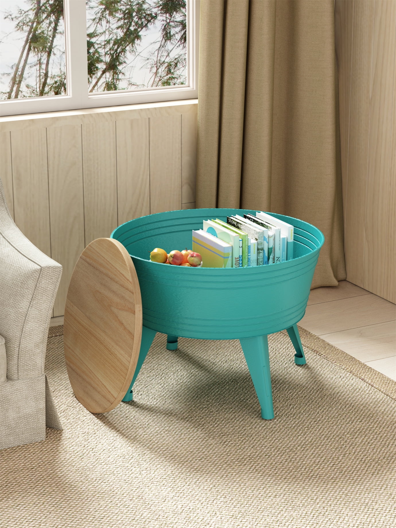 Uniquely Designed Small Round Table, Coffee Table with Wooden Table ...