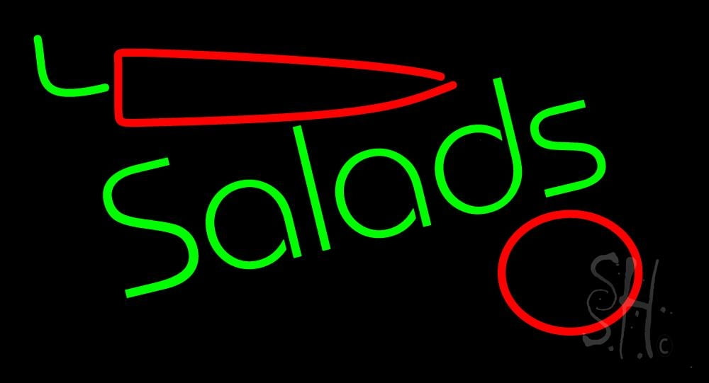 Salads Logo LED Neon Sign 13 x 24 - inches, Clear Edge Cut Acrylic ...