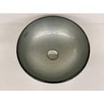 Round Foil Underlay Bathroom Sink Silver Tempered Glass Vessel Sink ...