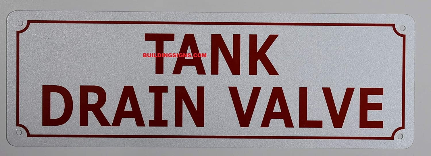 Tank Drain Valve Sign (White Reflective,Aluminium 4x12)(ref-2022-4 ...