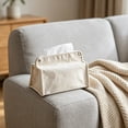 Canvas Tissue Box Cover, Washable Breathable Tissue Storage Bag ...