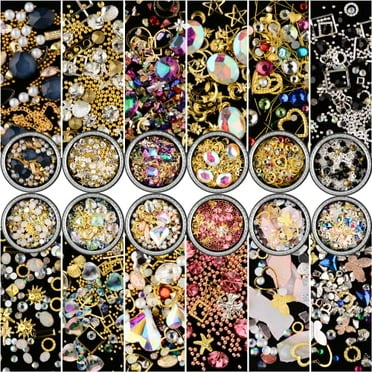 Efavormart 9 Strips Pink Stick on Rhinestone Gems Heptagon Self ...