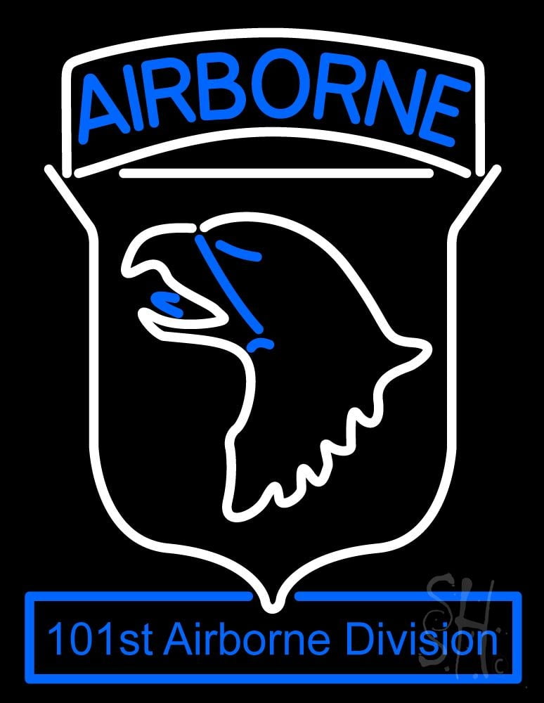 Airborne LED Neon Sign 19 x 15 - inches, Black Square Cut Acrylic ...